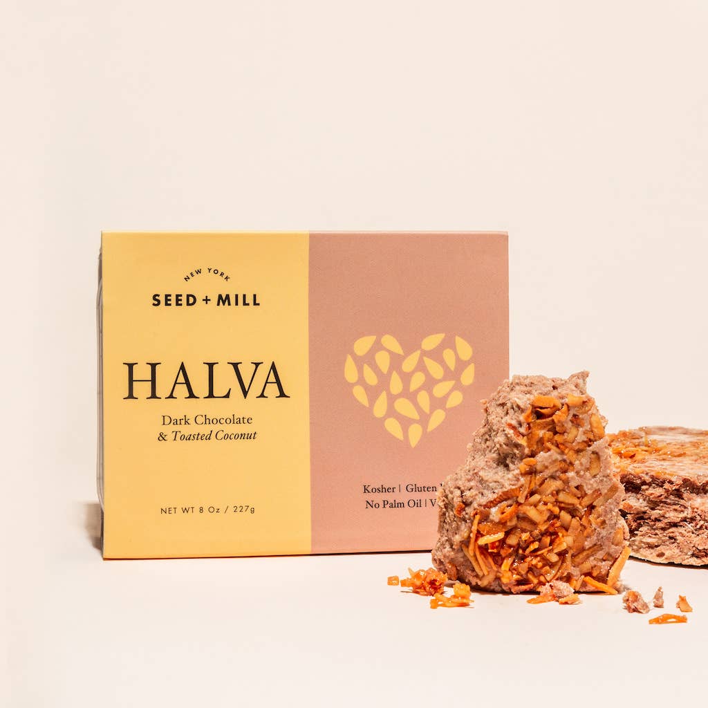 Seed + Mill - Toasted Coconut Chocolate Halva, 227g - Kosher Sesame Candy | ARTISAN CHEESE COMPANY